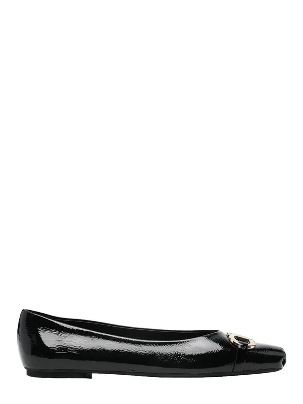 FERRAGAMO Gancini-buckle Ballerina Shoes - Black