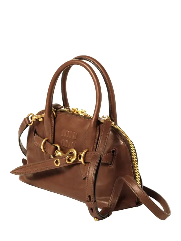 Miu Miu Aventure Leather Shoulder Bag - Brown