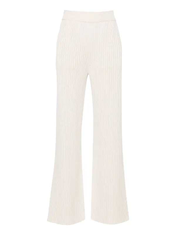 Eleventy Chunky-ribbed Trousers - Neutrals