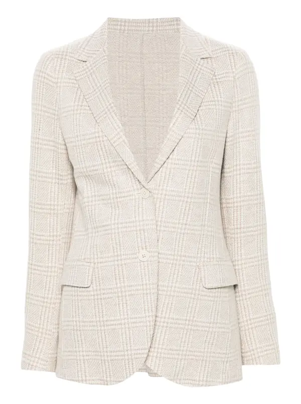 Eleventy Prince Of Wales Check Blazer - Neutrals