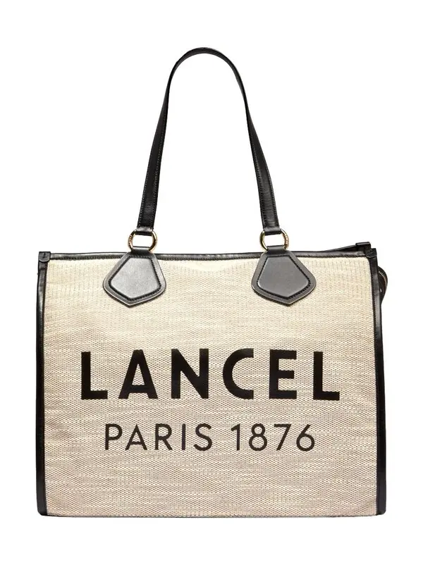 LANCEL Large Logo-print Tote Bag - Neutrals