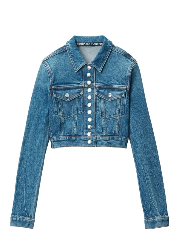 Alexander Wang Shrunken Denim Jacket - Blue
