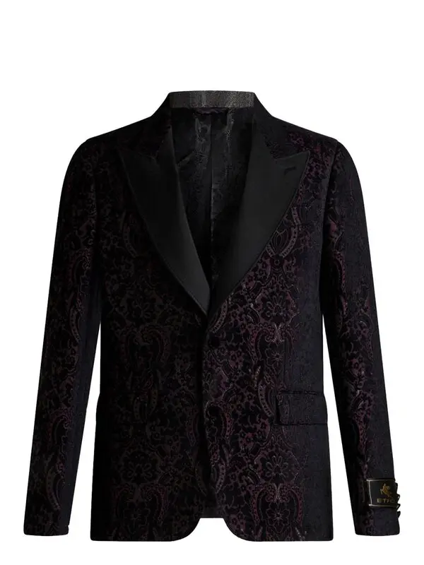 Etro Velvet Jacquard Blazer - Black