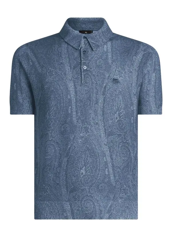 Etro Paisley-print Polo Shirt - Blue