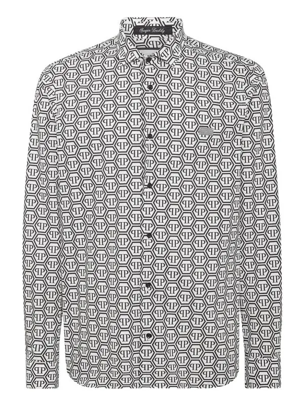 Philipp Plein Monogram-print Shirt - Black