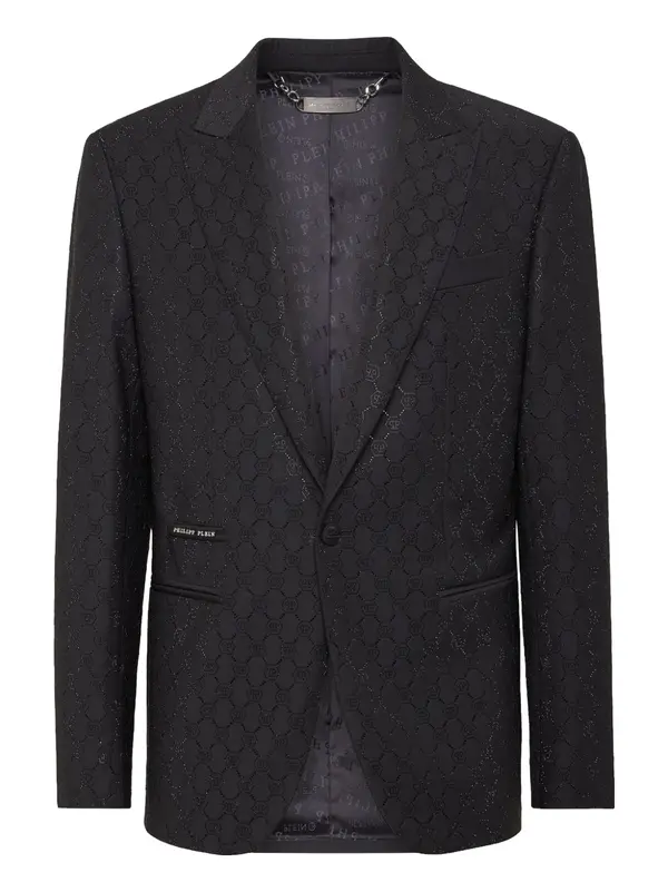Philipp Plein Monogram-pattern Blazer - Black