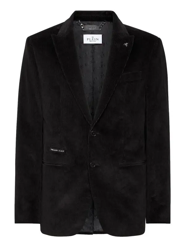 Philipp Plein Velvet Blazer - Black
