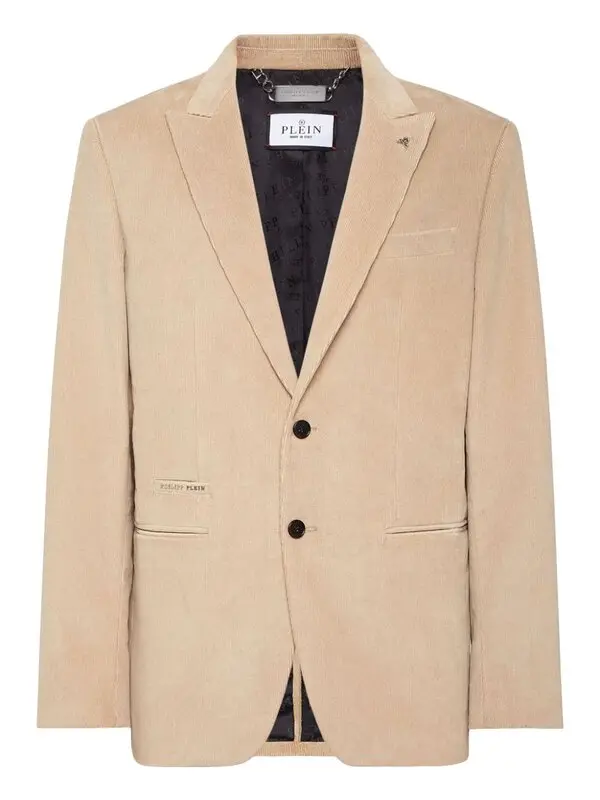 Philipp Plein Velvet Blazer - Neutrals