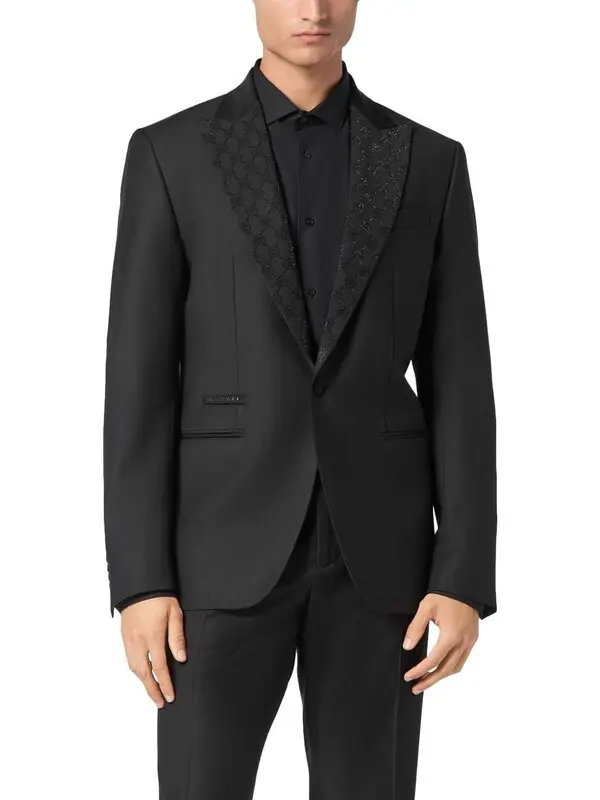 Philipp Plein Monogram-pattern Blazer - Black