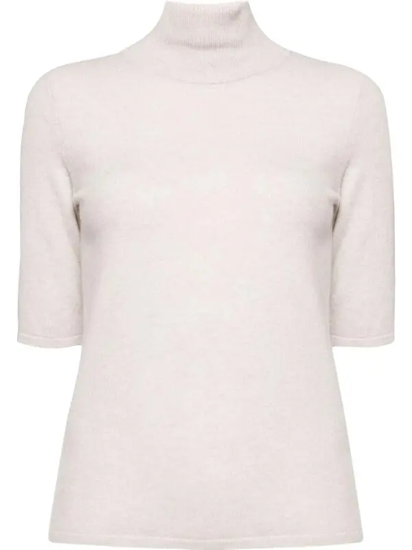 N.peal Mock-neck Knitted Top - Neutrals