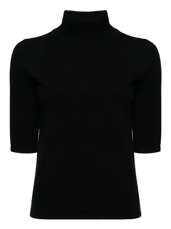 N.peal Mock-neck Cashmere Jumper - Black