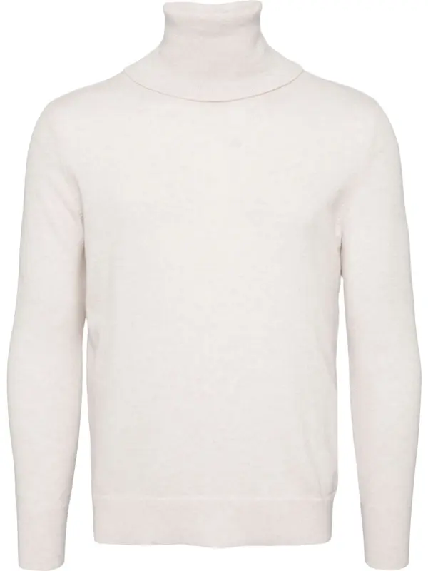 N.peal Trafalgar Roll Neck Organic Cashmere Jumper - Neutrals