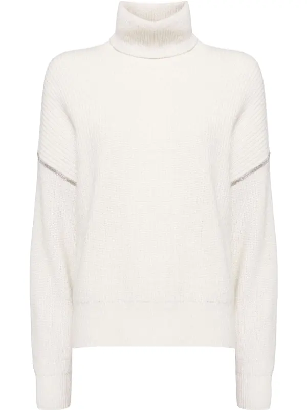 N.peal Roll Neck Jumper - Neutrals
