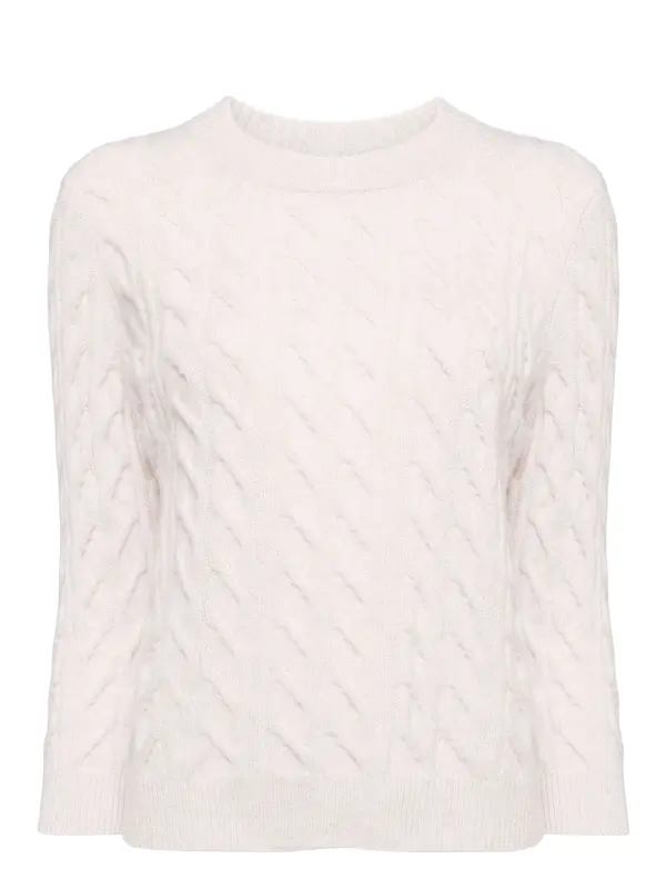 N.peal Emilia Cable Cashmere Jumper - Neutrals