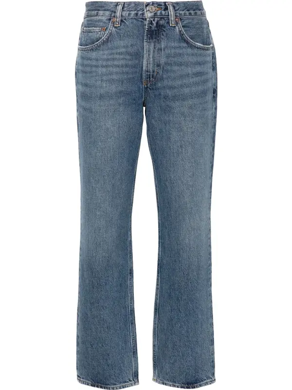 AGOLDE Valen Cropped Straight Leg Jeans - Blue