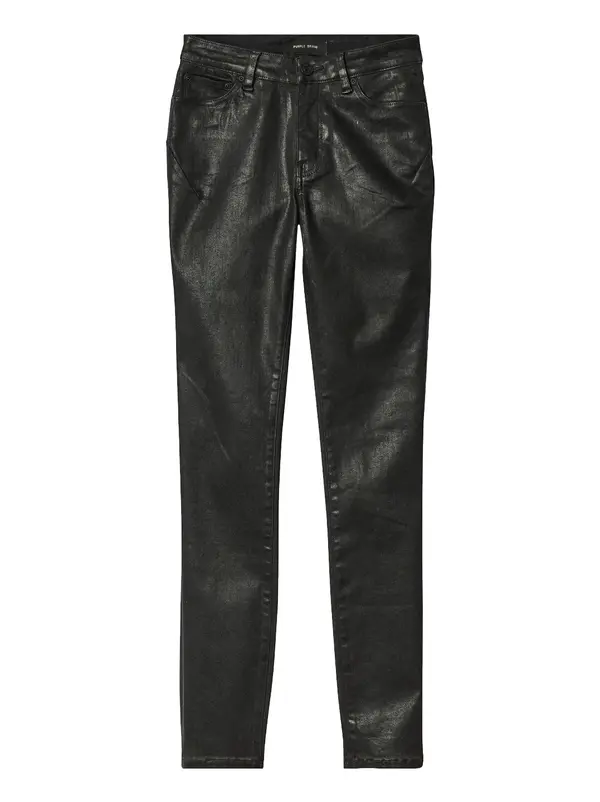 PURPLE BRAND Mid-rise Tapered Jeans - Black
