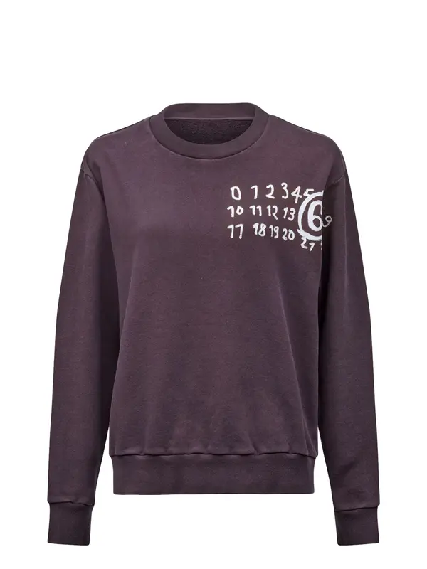 MAISON MARGIELA Numbers-print Sweatshirt - Purple