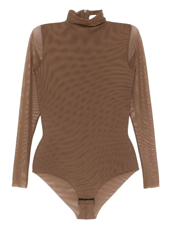 ATU BODY COUTURE Mesh-design Bodysuit - Brown