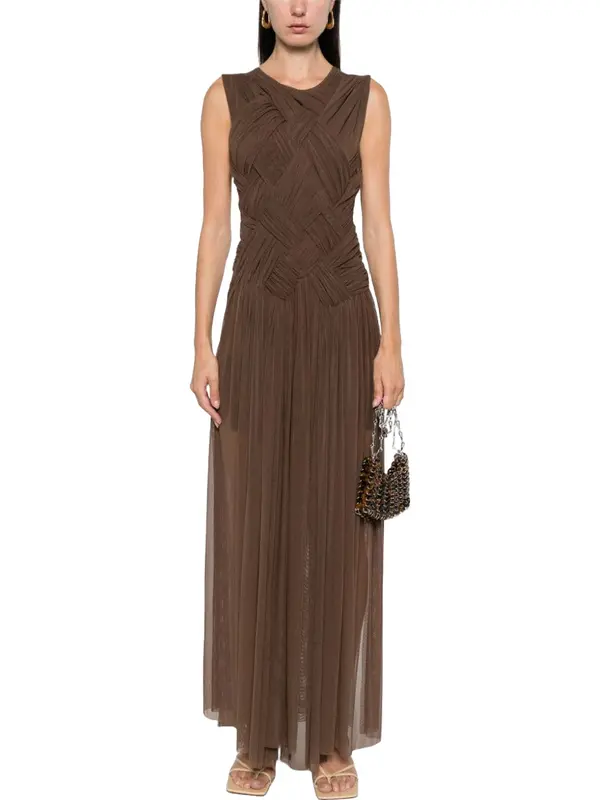 ATU BODY COUTURE Braided Maxi Dress - Brown