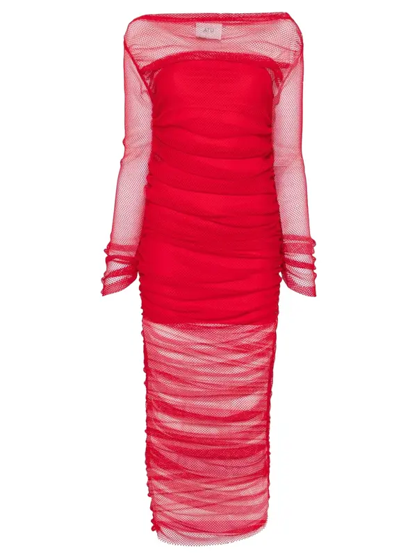 ATU BODY COUTURE Fishnet-design Midi Dress - Red