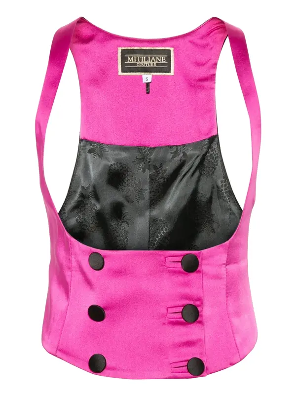 MITILIANE COUTURE Double-breasted Underbust Vest - Pink