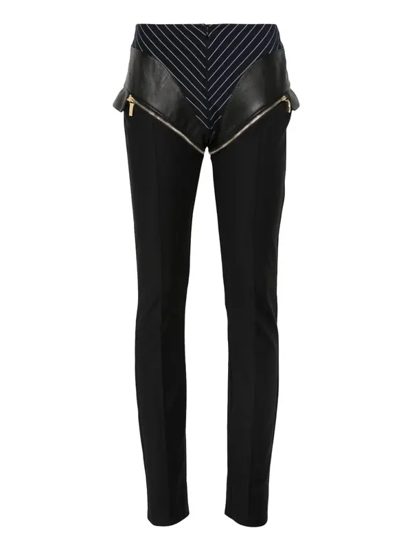 MITILIANE COUTURE Panelled Zipped Trousers - Black