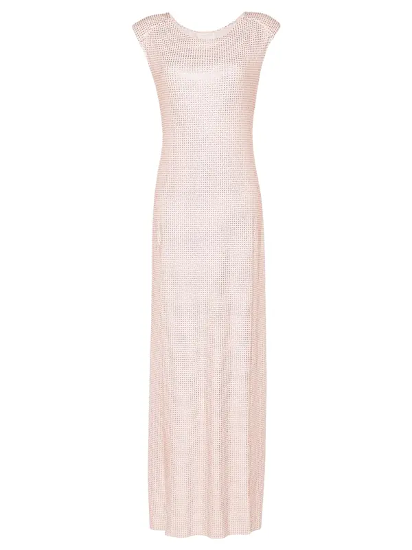 MITILIANE COUTURE Rhinestone-embellished Maxi Dress - Pink