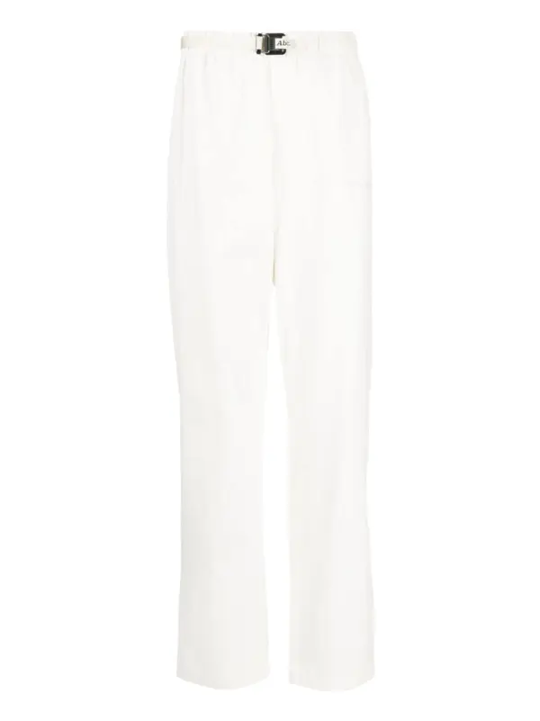 ADVISORY BOARD CRYSTALS Logo-embroidered Work Trousers - White