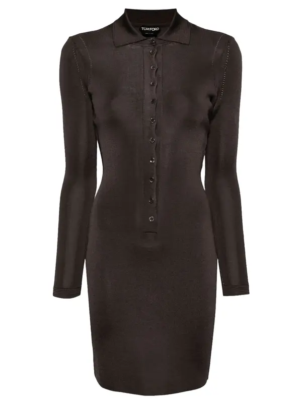TOM FORD Ribbed Mini Dress - Brown
