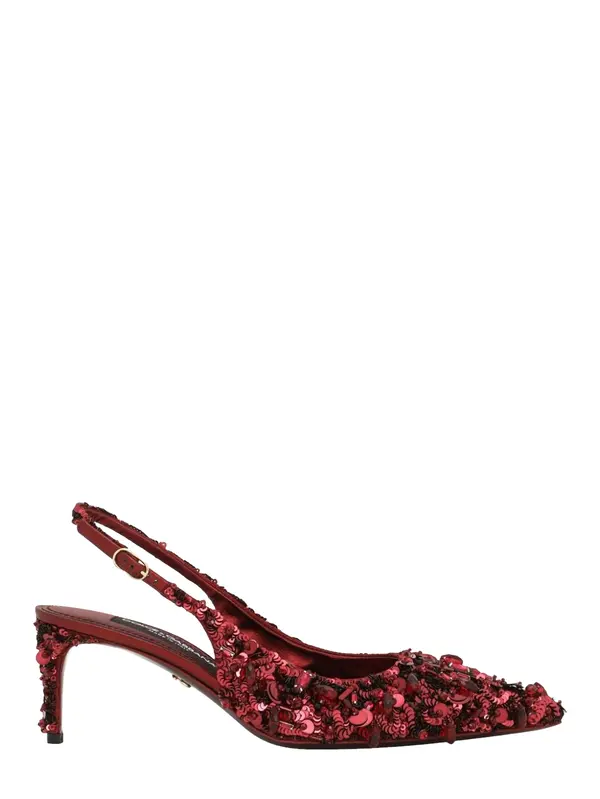 Dolce & Gabbana Crystal-embellished Slingback Pumps - Red