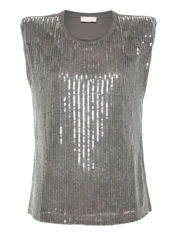 Liu Jo Sequined Tank Top - Grey