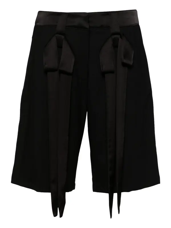 David Koma Bow-embellished Tailored Shorts - Black