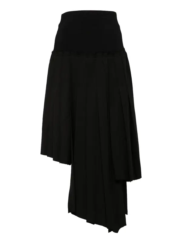 Rokh Pleated Midi Skirt - Black