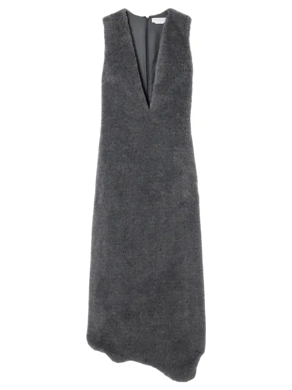 Gabriela Hearst Orstone Asymmetric Wool-blend Maxi Dress - Gray