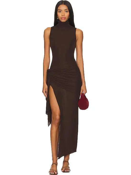 Ronny Kobo Crystal Dress - Chocolate Brown
