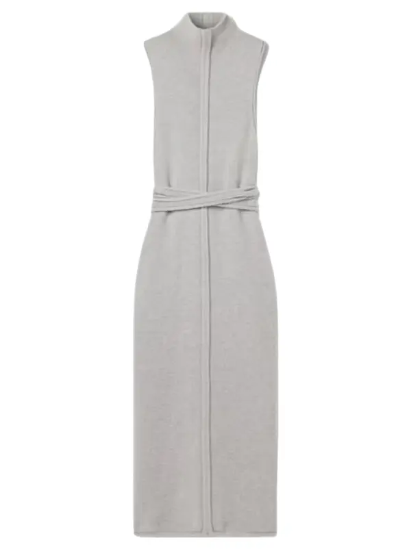 Proenza Schouler White Label Zola Belted Knitted Midi Dress - Gray