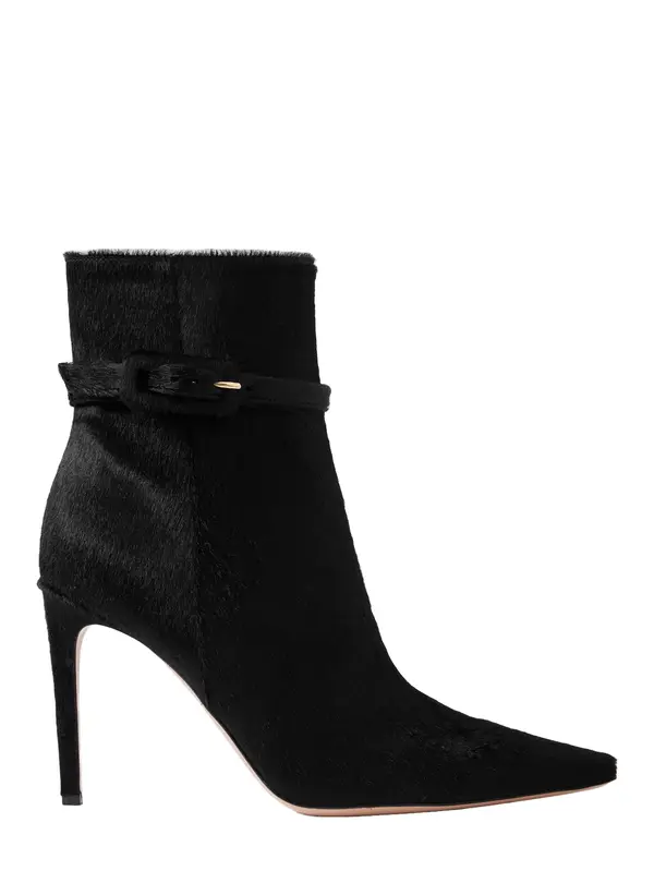 GIANVITO ROSSI Linsay 95 Calf Hair Ankle Boots - Black