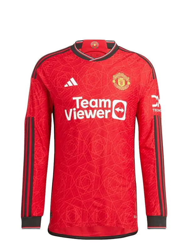 Adidas Manchester United 23/24 Long Sleeve Home Authentic Jersey - Team Collegiate Red