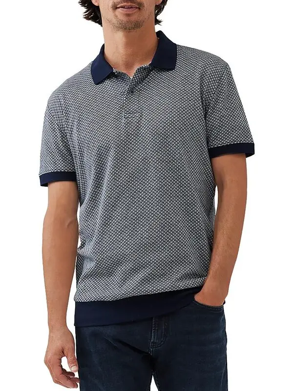 Rodd & Gunn Leeson Cotton Geo Sports Fit Polo Shirt - Iron