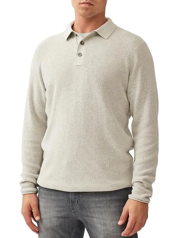 Rodd & Gunn Eastern Bush Regular Fit Knit Long Sleeve Polo Shirt - Grey Marle