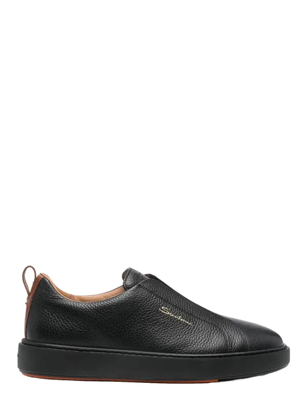 Santoni Leather Sneakers - Black