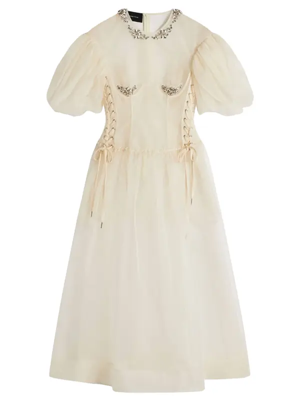 Simone Rocha Corset A-line Dress - Neutrals