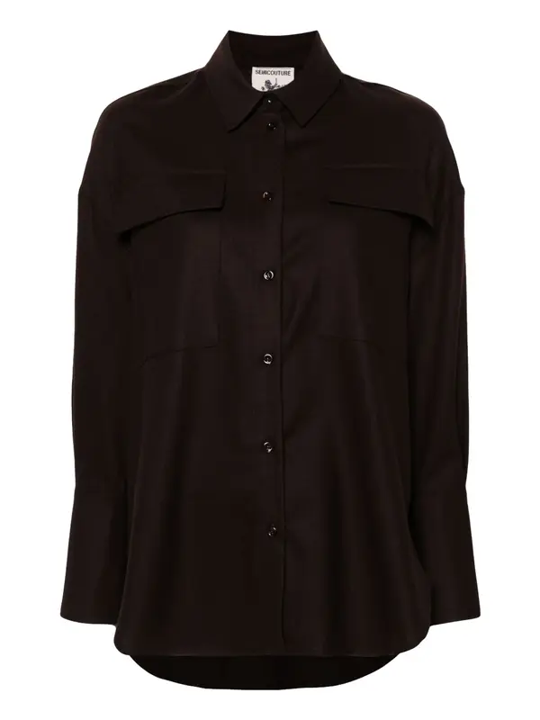 SEMICOUTURE Twill Shirt - Brown