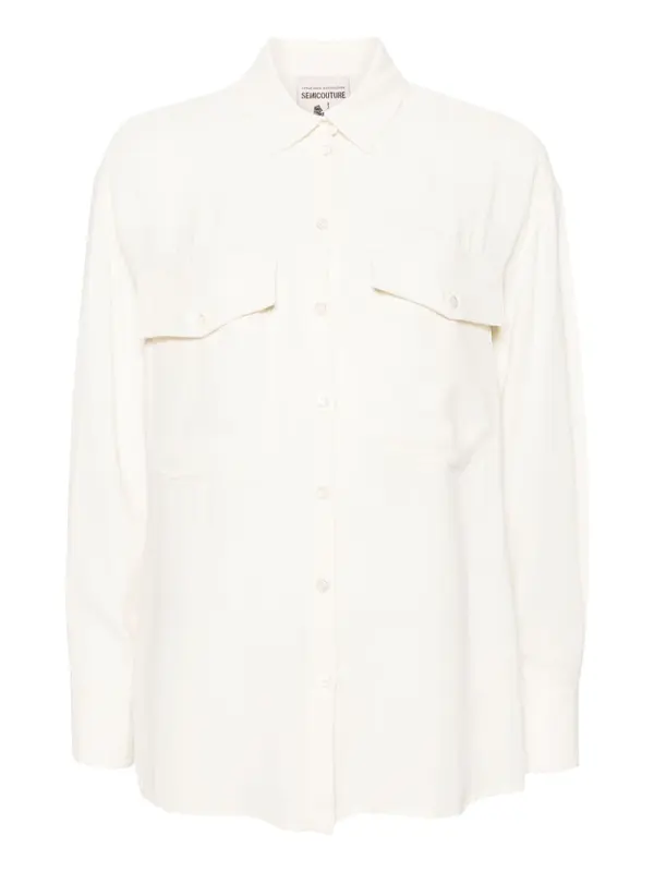 SEMICOUTURE Crepe Shirt - White