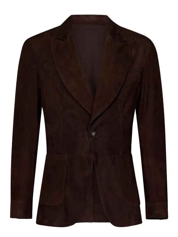 FRANZESE COLLECTION Gianni Agnelli-style Single-breasted Blazer - Brown