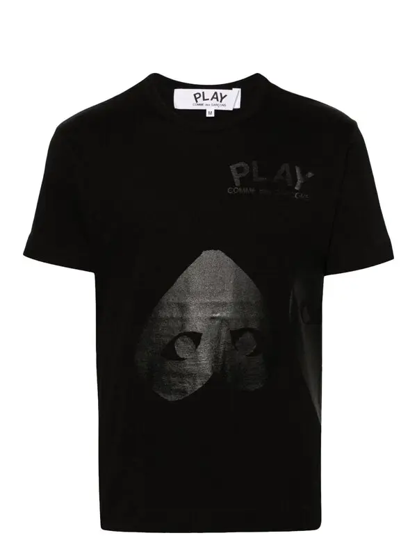 Play Comme Des Garcon Logo-print Cotton T-shirt - Black