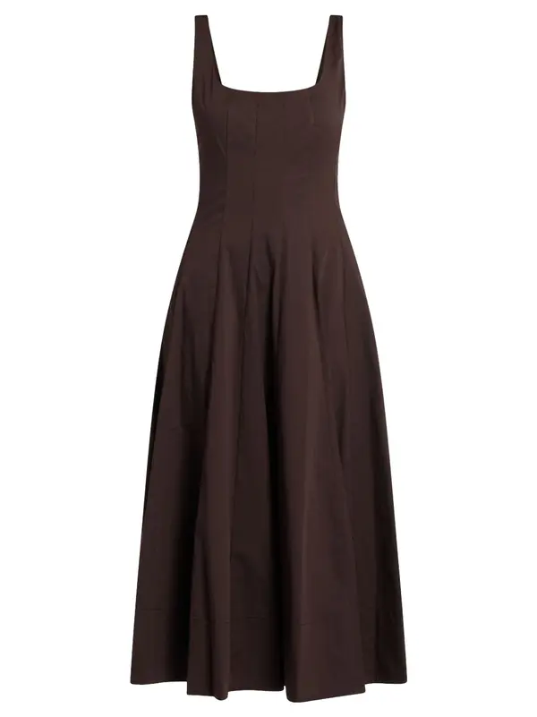 Staud Wells Midi Dress - Brown
