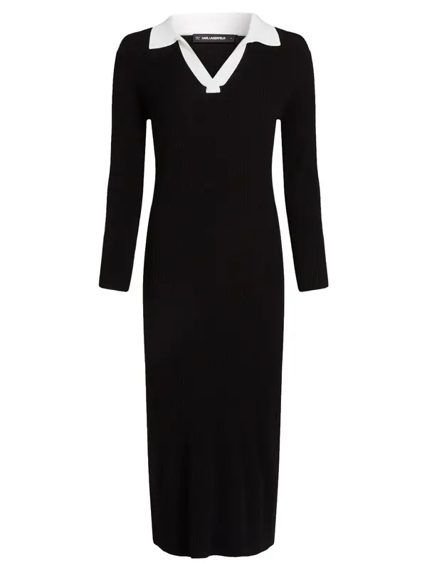 Karl Lagerfeld Essential Polo Dress - Black