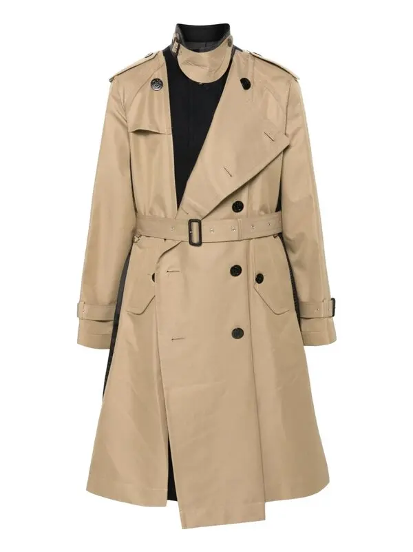 Sacai Two-tone Coat - Neutrals