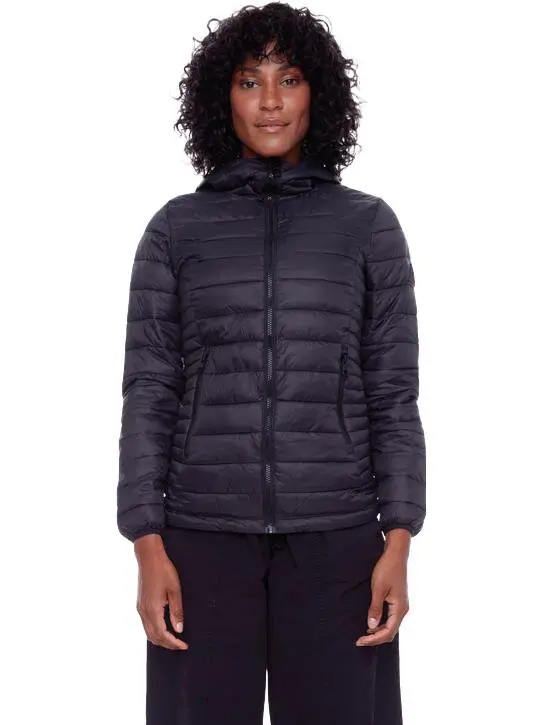 ALPINE NORTH Vegan Down Lightweight Packable Puffer Jacket With Bag - Black